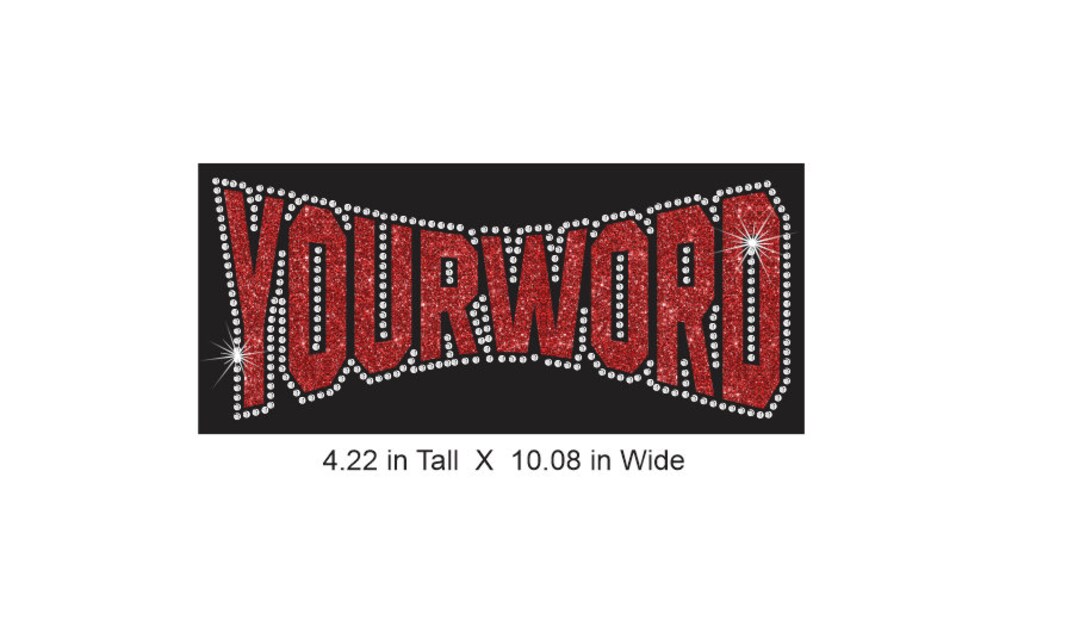 Arched Word Custom Name Vinyl and Rhinestone Multimedia Design in ...