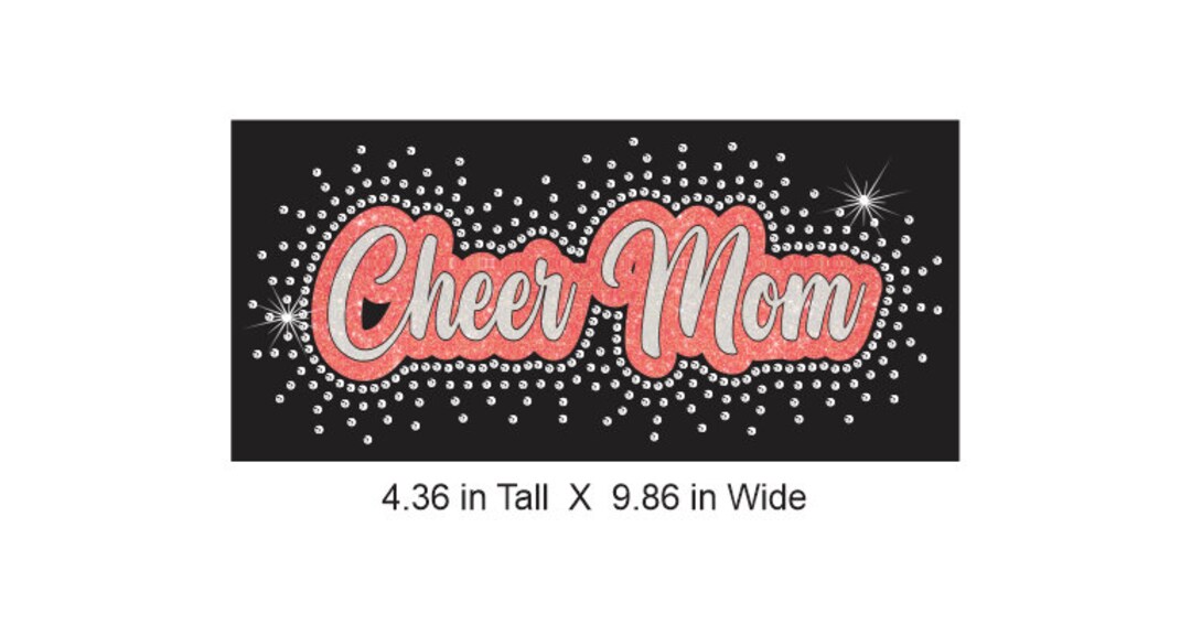 Cheer Mom Double Cursive Burst Download Rhinestone and Vinyl Combo CUT ...
