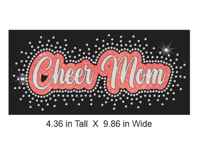 Cheer Mom Double Cursive Burst Download Rhinestone and Vinyl Combo CUT ...