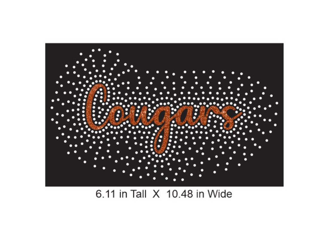 Cougars Cursive Burst Download Rhinestone and Vinyl Combo CUT TEMPLATE File in Svg, Eps, and Png ...