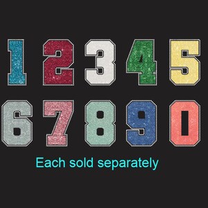 5" Varsity Number 7 (seven) Download Rhinestone and Vinyl Combo CUT ...