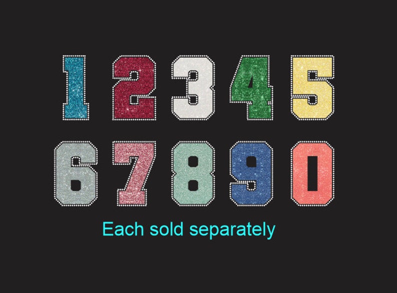 5 Varsity Number 7 seven Download Rhinestone and Vinyl Combo CUT ...