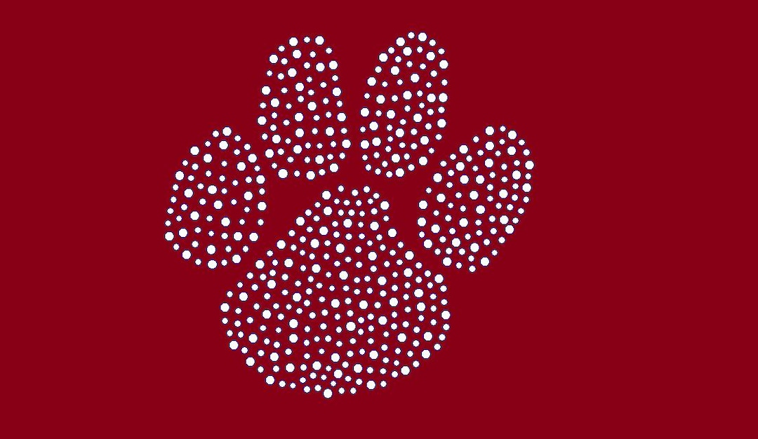 Rhinestone Paw Transfer Made With Beautiful Clear Rhinestones. Heat ...