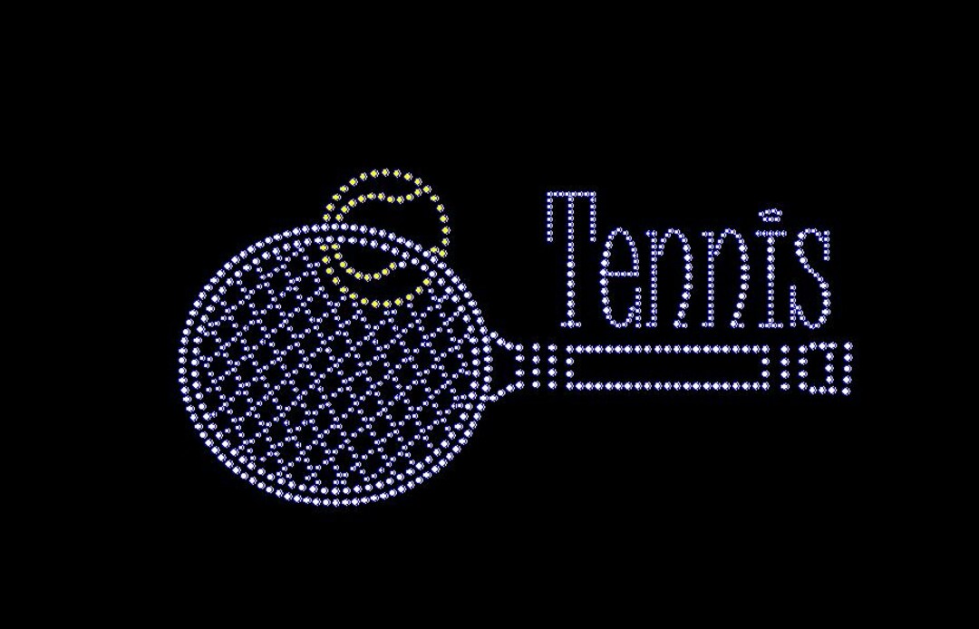 Tennis Word W Racquet – Rhinestone Transfer - Absolutely Gorgeous ...