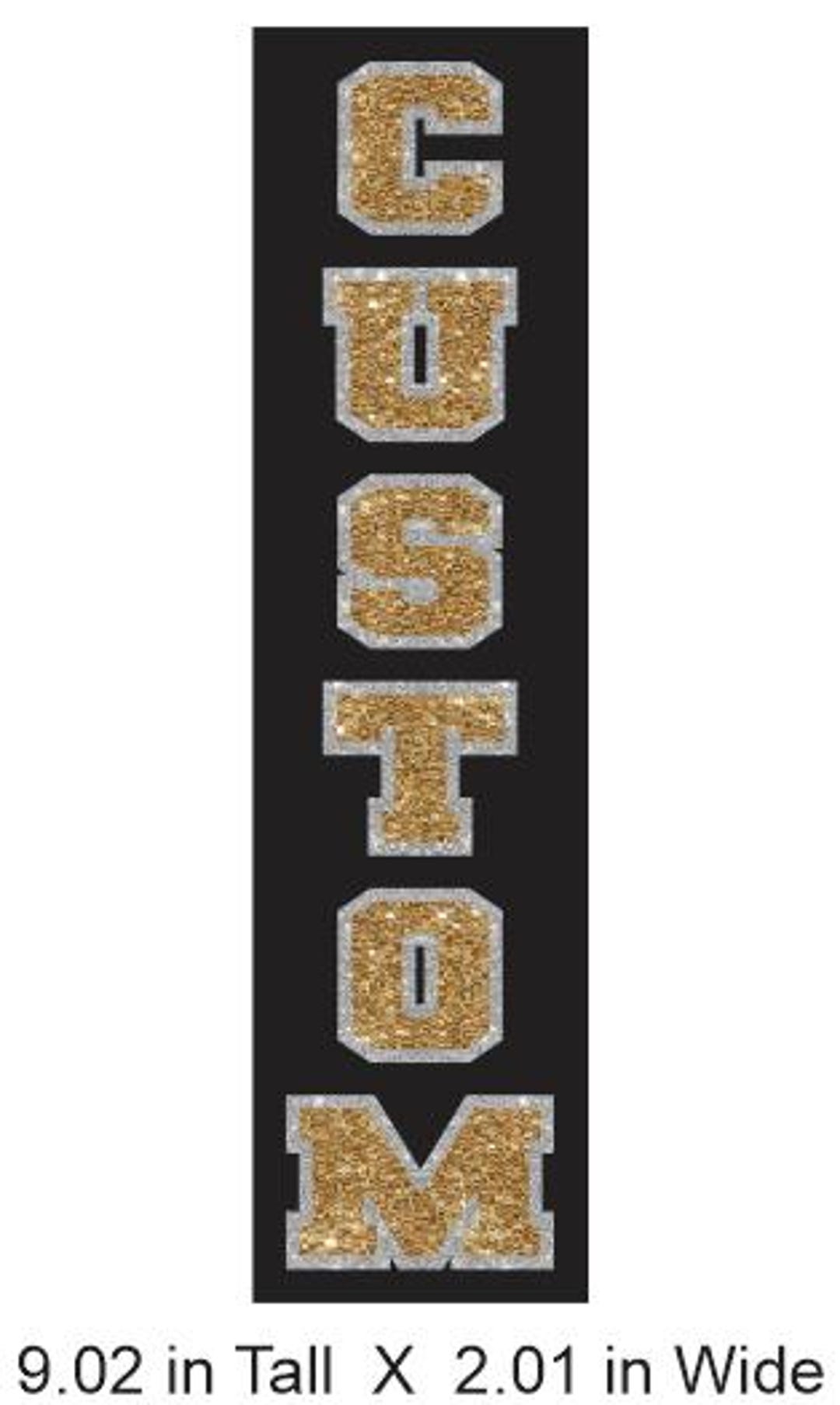 Custom Vertical Wording 2 Color Glitter Transfer Ready to Heat Apply ...