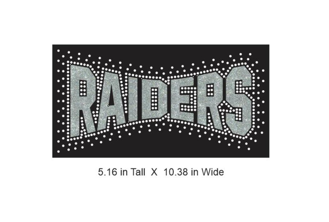 Raiders Arched Burst Rhinestone Combo Transfer Ready to Heat Apply. You ...