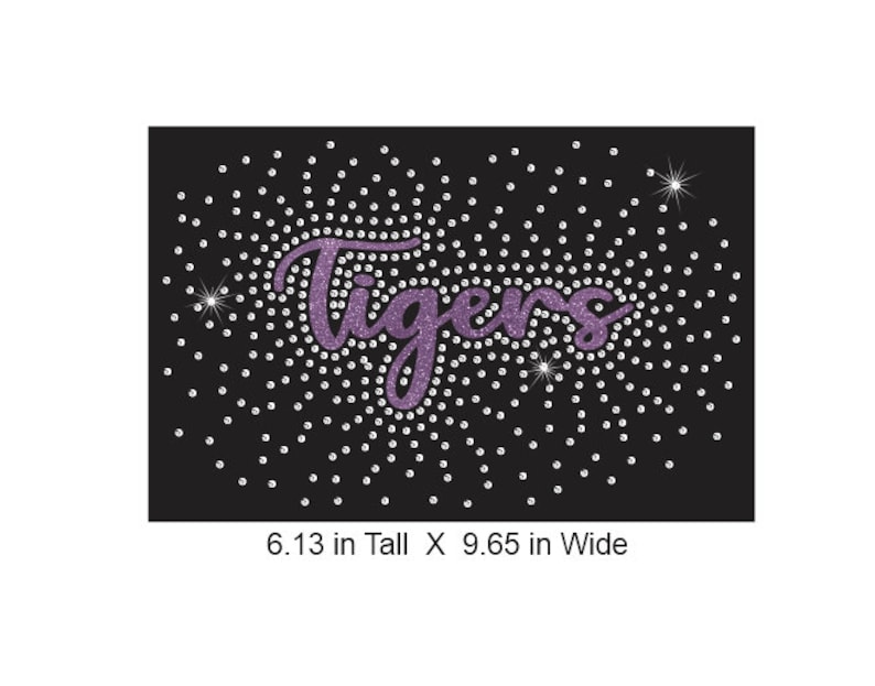 Tigers Cursive Burst Download Rhinestone and Vinyl Combo CUT TEMPLATE ...