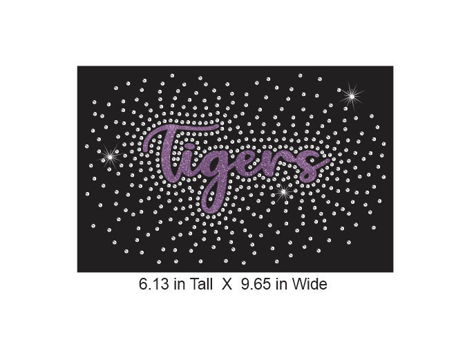 Tigers Cursive Burst Download Rhinestone and Vinyl Combo CUT TEMPLATE ...