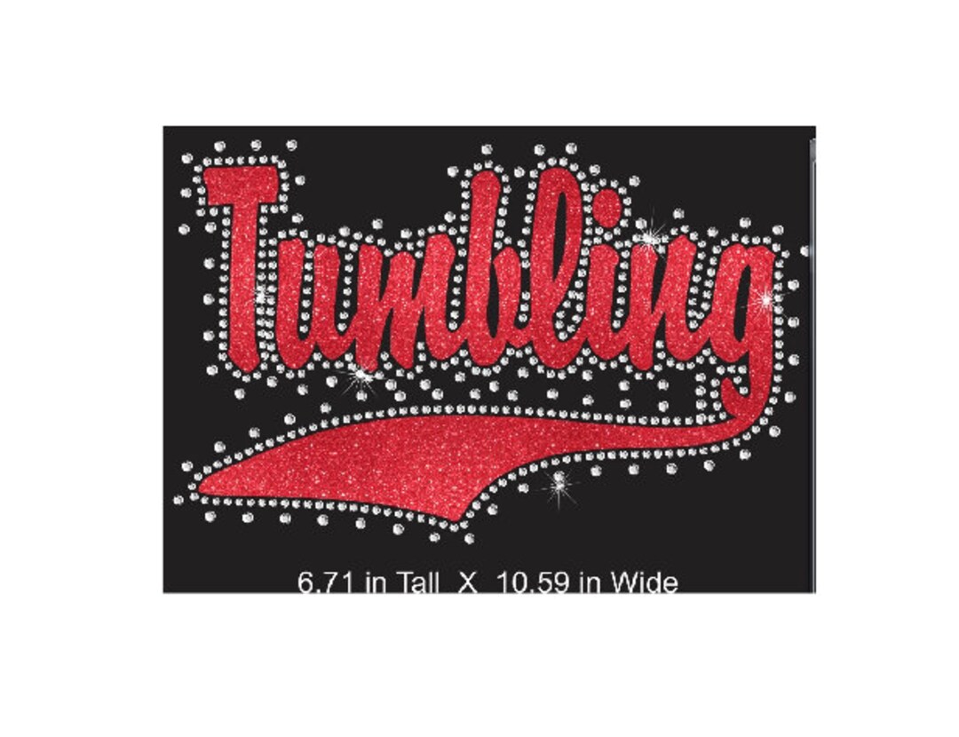 Tumbling Swoosh Rhinestone Combo Transfer Ready to Heat Apply. You ...