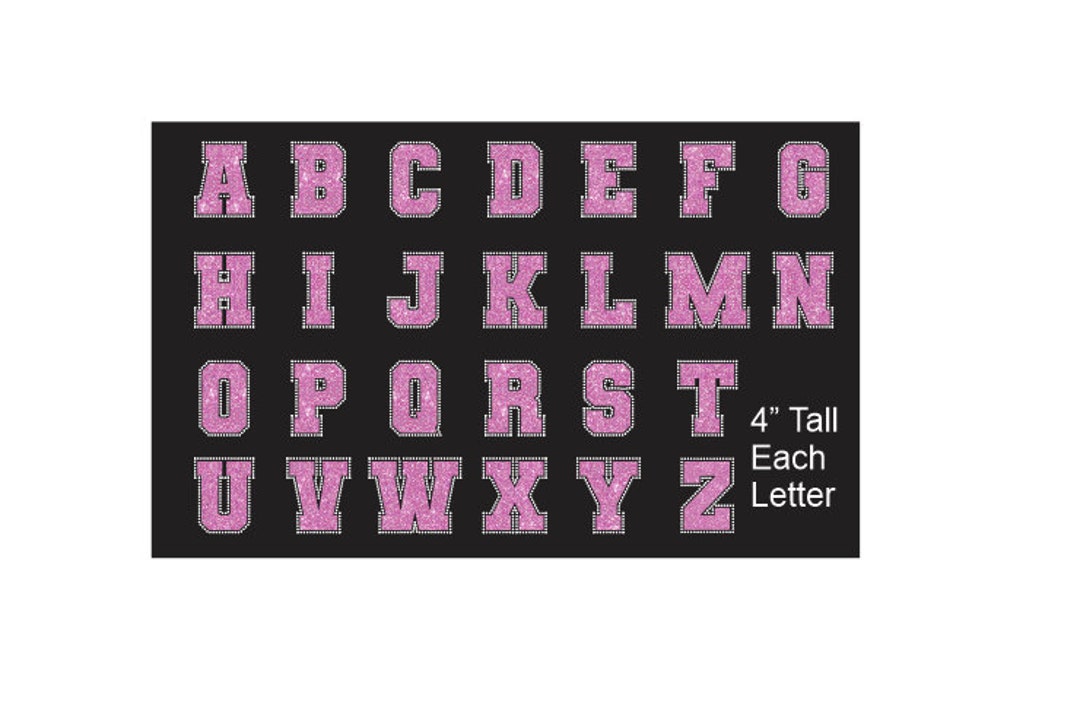 Full Alphabet 4" TALL (each Letter) Download Rhinestone and Vinyl Combo ...