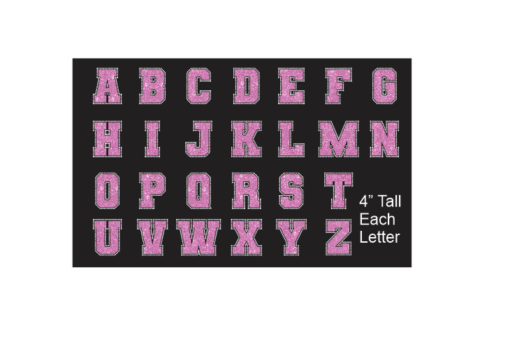 Full Alphabet 4 TALL each Letter Download Rhinestone and Vinyl Combo ...