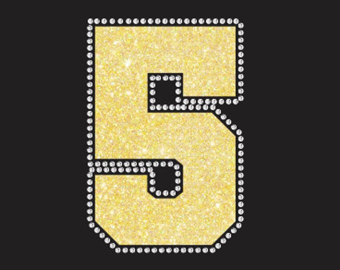 10" Varsity Number 5 (five) Download Rhinestone and Vinyl Combo CUT ...