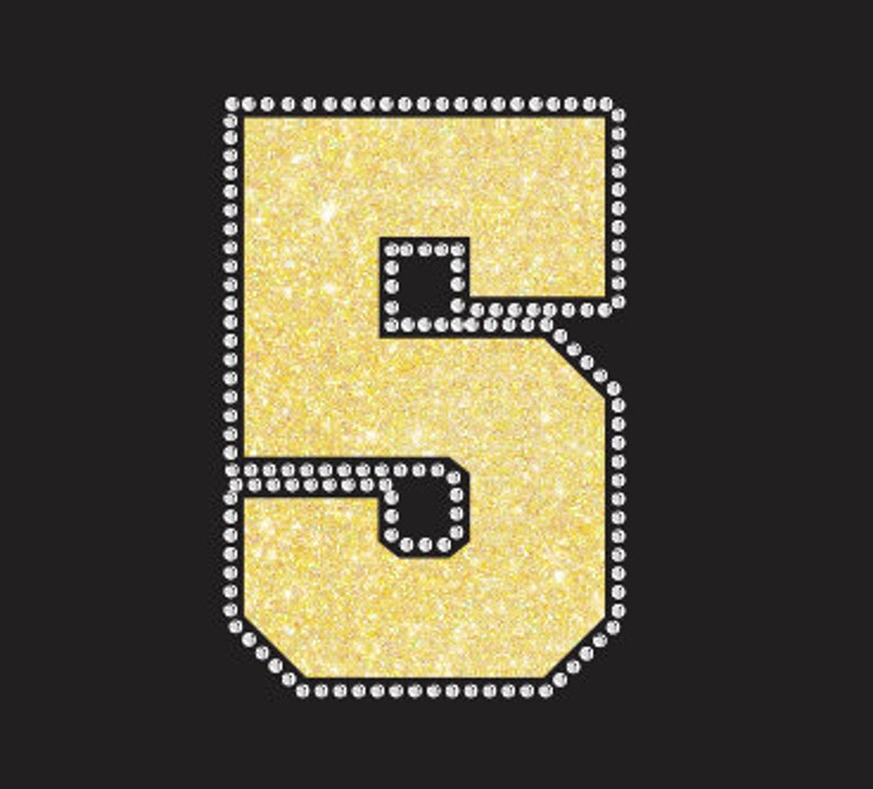 10 Varsity Number 5 five Download Rhinestone and Vinyl Combo CUT ...