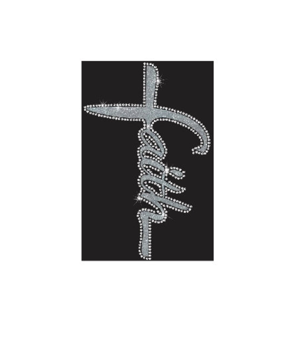 Faith Cross Vinyl and Rhinestone Combo Transfer Ready to Heat Apply ...