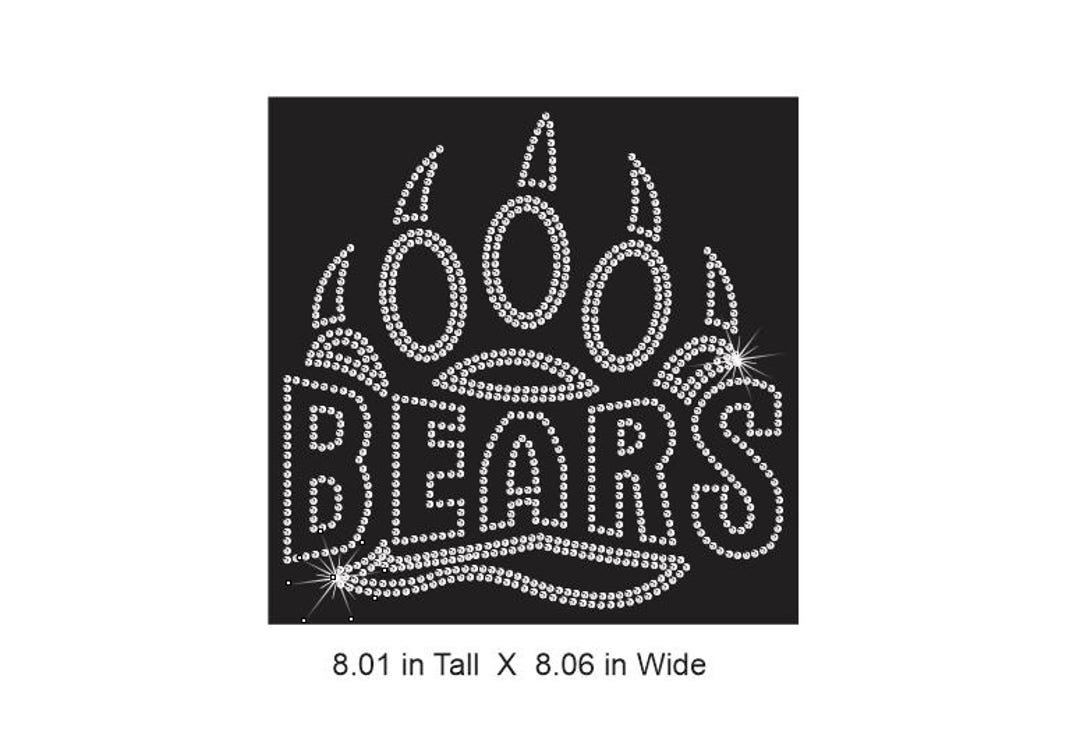 Bears Claw – Rhinestone Transfer Made With Rhinestone Color You Choose ...