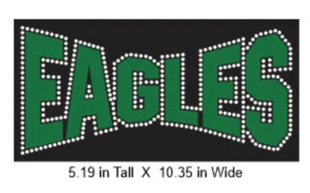 Eagles Arched Rhinestone Combo Transfer Ready to Heat Apply. You Select ...