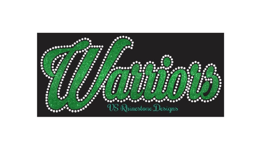 Warriors Cursive Rhinestone Combo Transfer Ready to Heat Apply. You ...