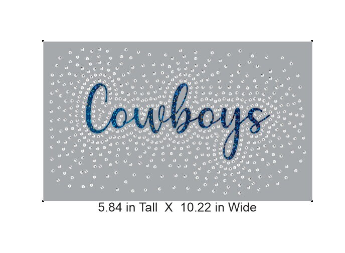 Cowboys Cursive Burst Download Rhinestone and Vinyl Combo CUT TEMPLATE ...