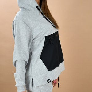 New Women's Designer Set, Gray Sweatsuit Set,long Sleeve Top , Gray ...