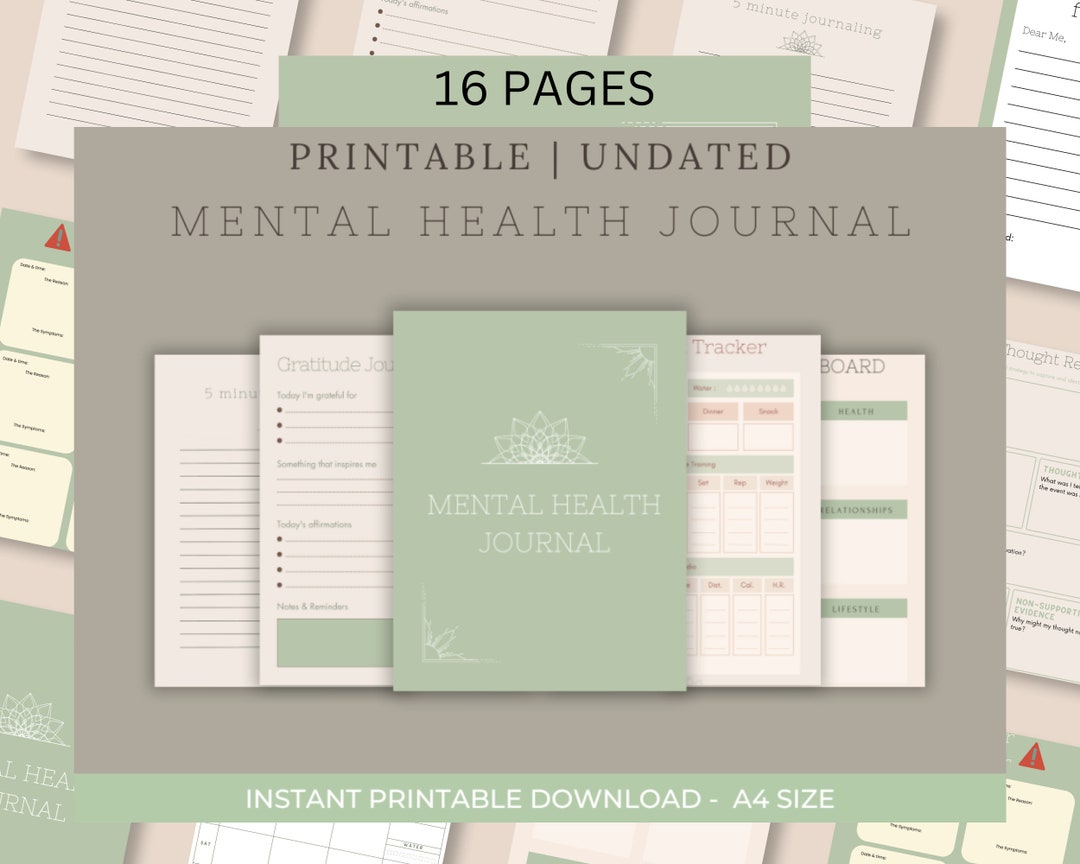 Mental Health Journal printable - Etsy