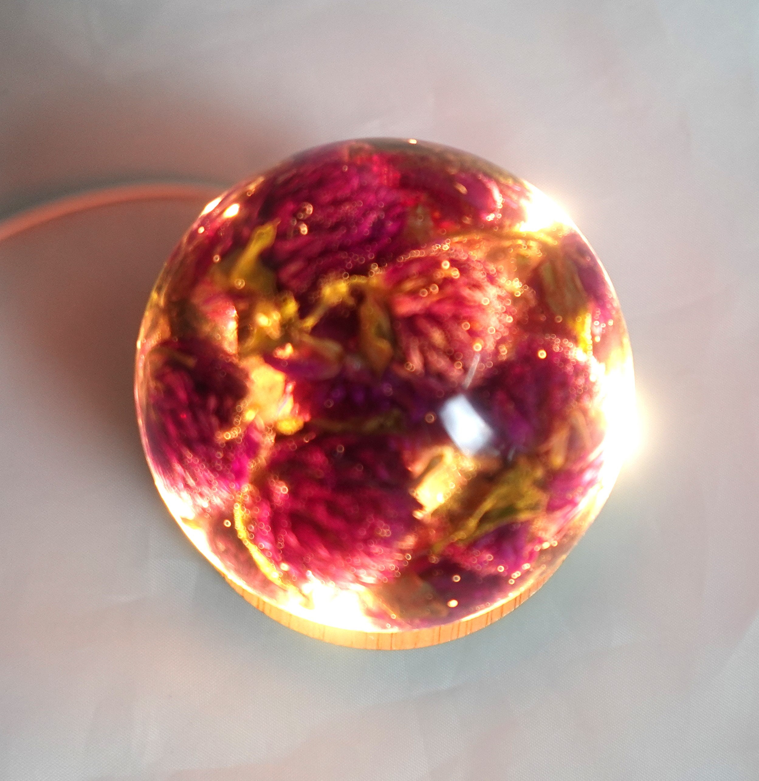 Custom Real Flower Night Light, Paperweight, Flower Lamp, Resin Night ...