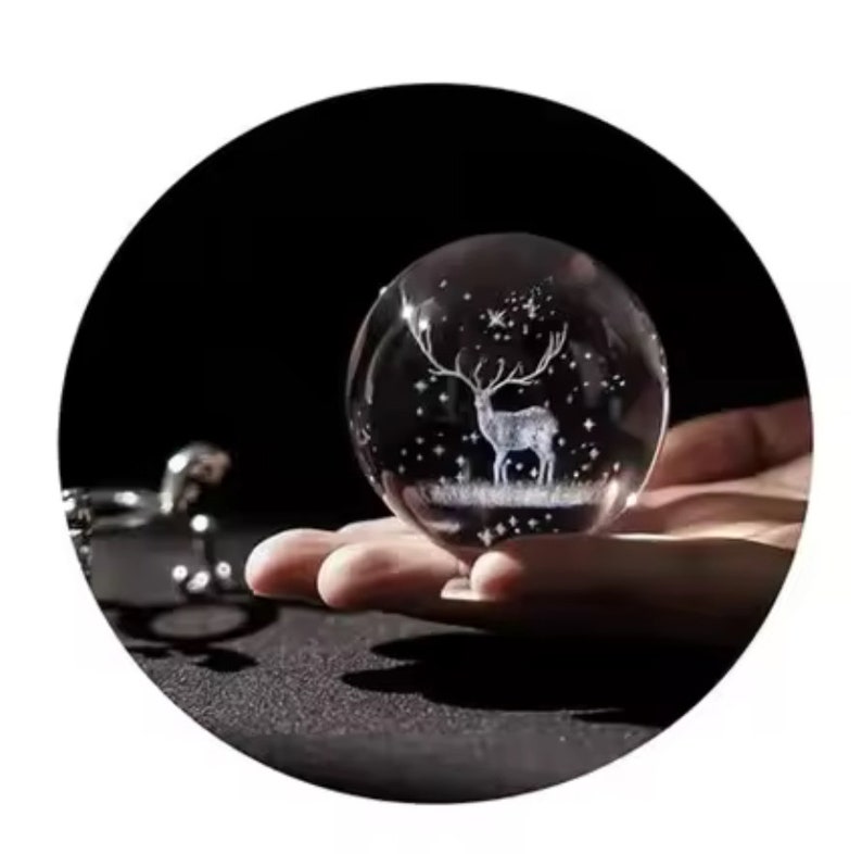 3D Planet Angel on Moon Crystal Ball, Laser Engraved Galaxy Globe ...