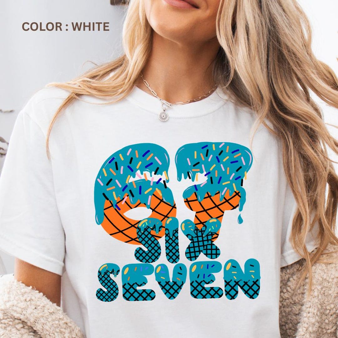 67 Ice Cream Drip Meme Six Seven Gen Alpha Slang T-shirt, 67 Baseball ...