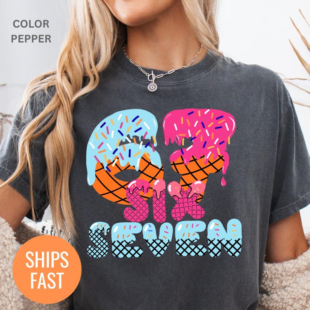 67 Ice Cream Drip Meme Six Seven Gen Alpha Slang T-shirt, 67 Baseball ...