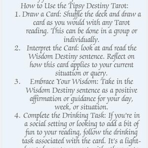 Tipsy Destiny Tarot Cards Deck. Rider Waite Tarot With Drinking Tasks ...