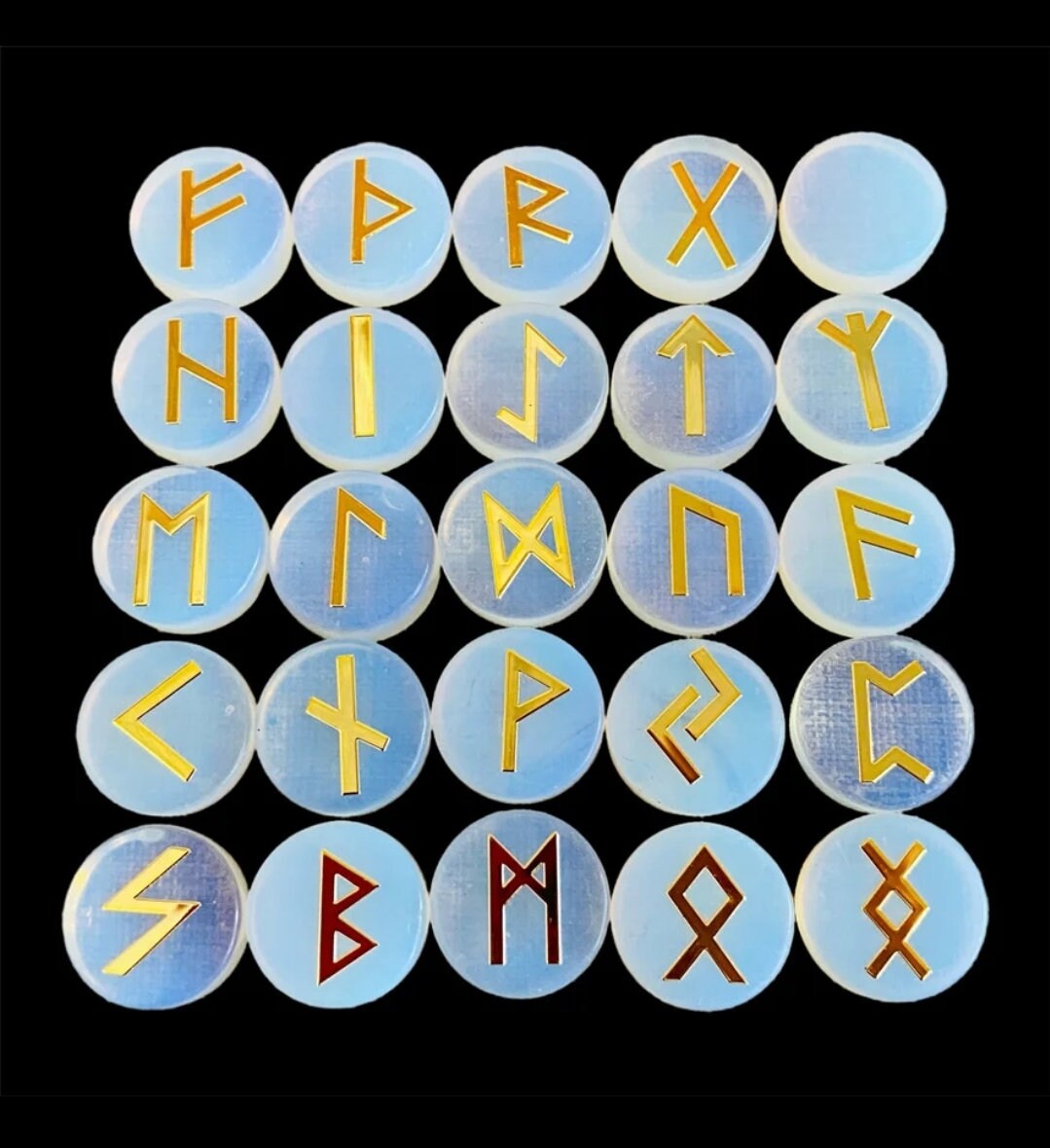 Opal Crystal Runes Set. Viking Runes. Elder Futhark - Etsy