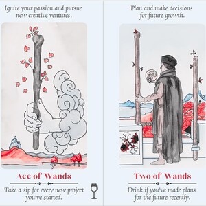 Tipsy Destiny Tarot Cards Deck. Rider Waite Tarot With Drinking Tasks ...