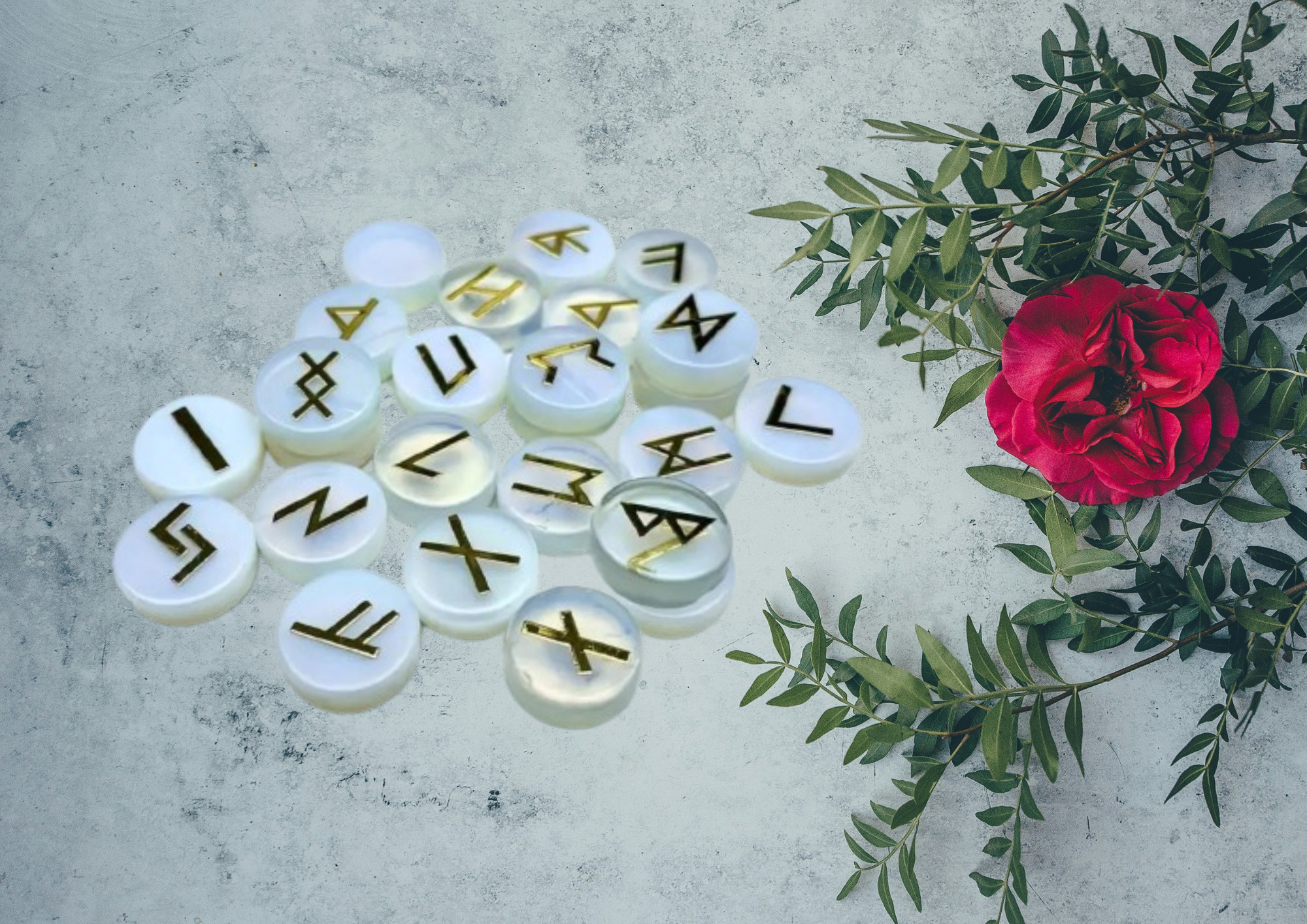 Opal Crystal Runes Set. Viking Runes. Elder Futhark - Etsy