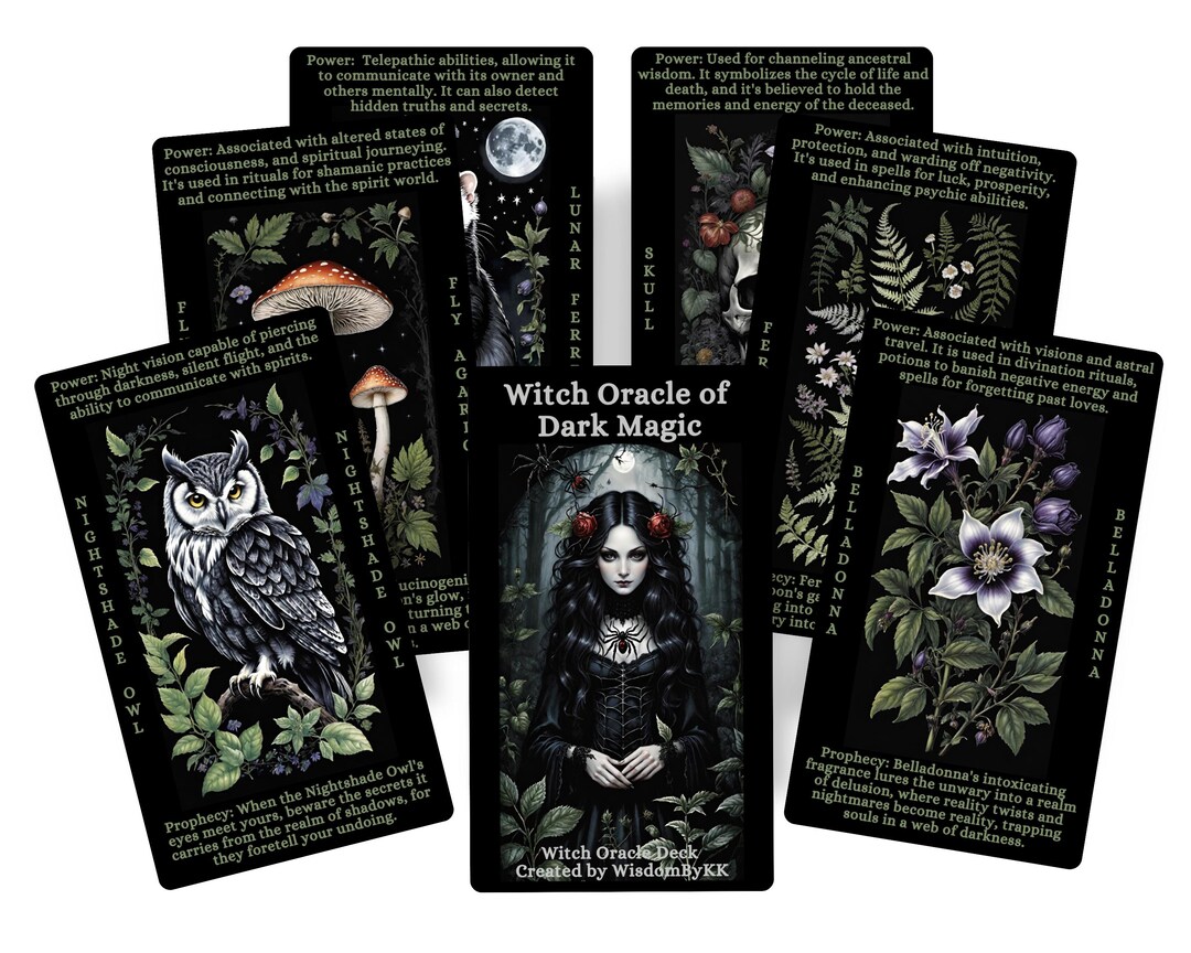 Witch Oracle Cards: Dark Magic Witchcraft Deck - Etsy