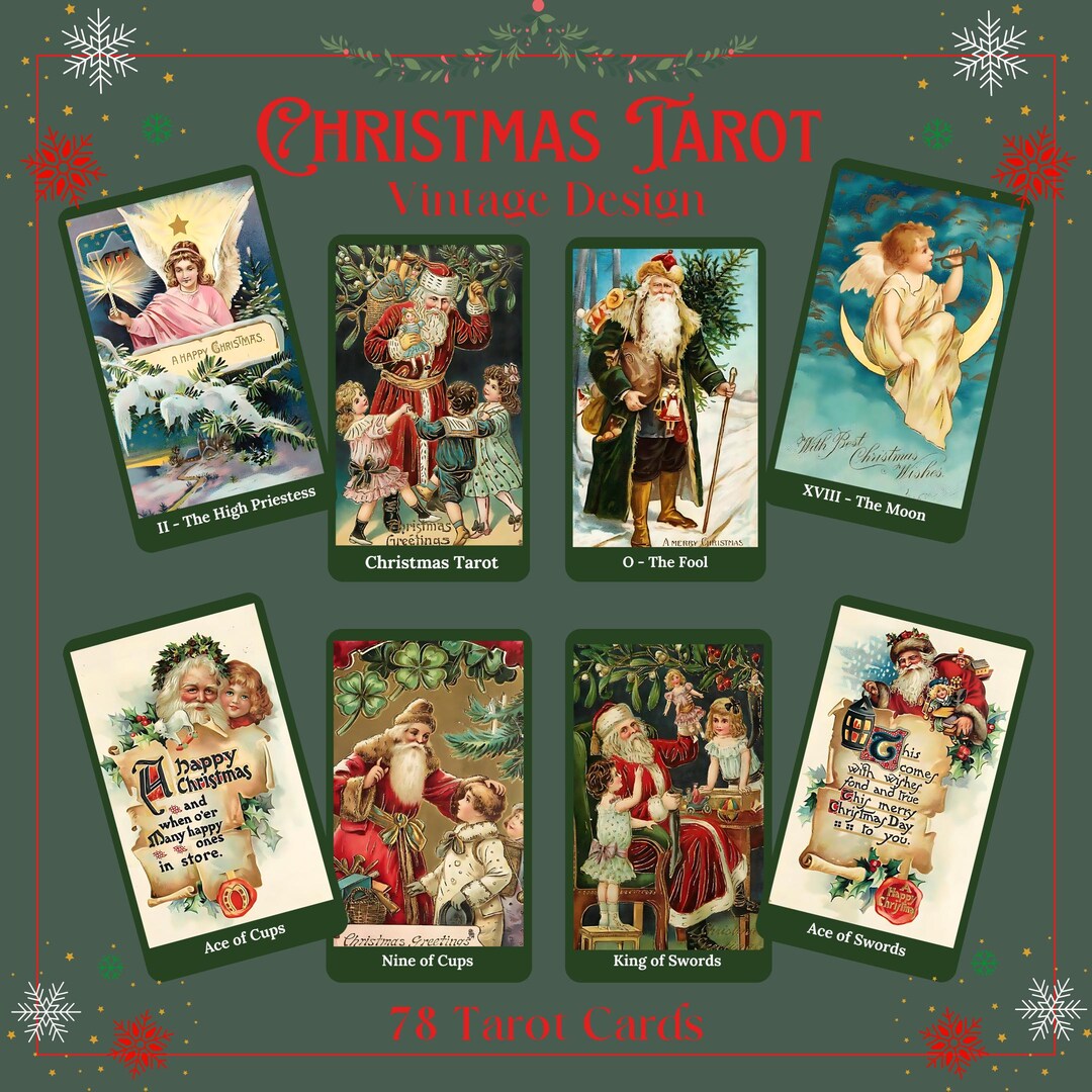 Vintage Christmas Tarot Deck: 78 Card Santa Claus Tarot - Etsy