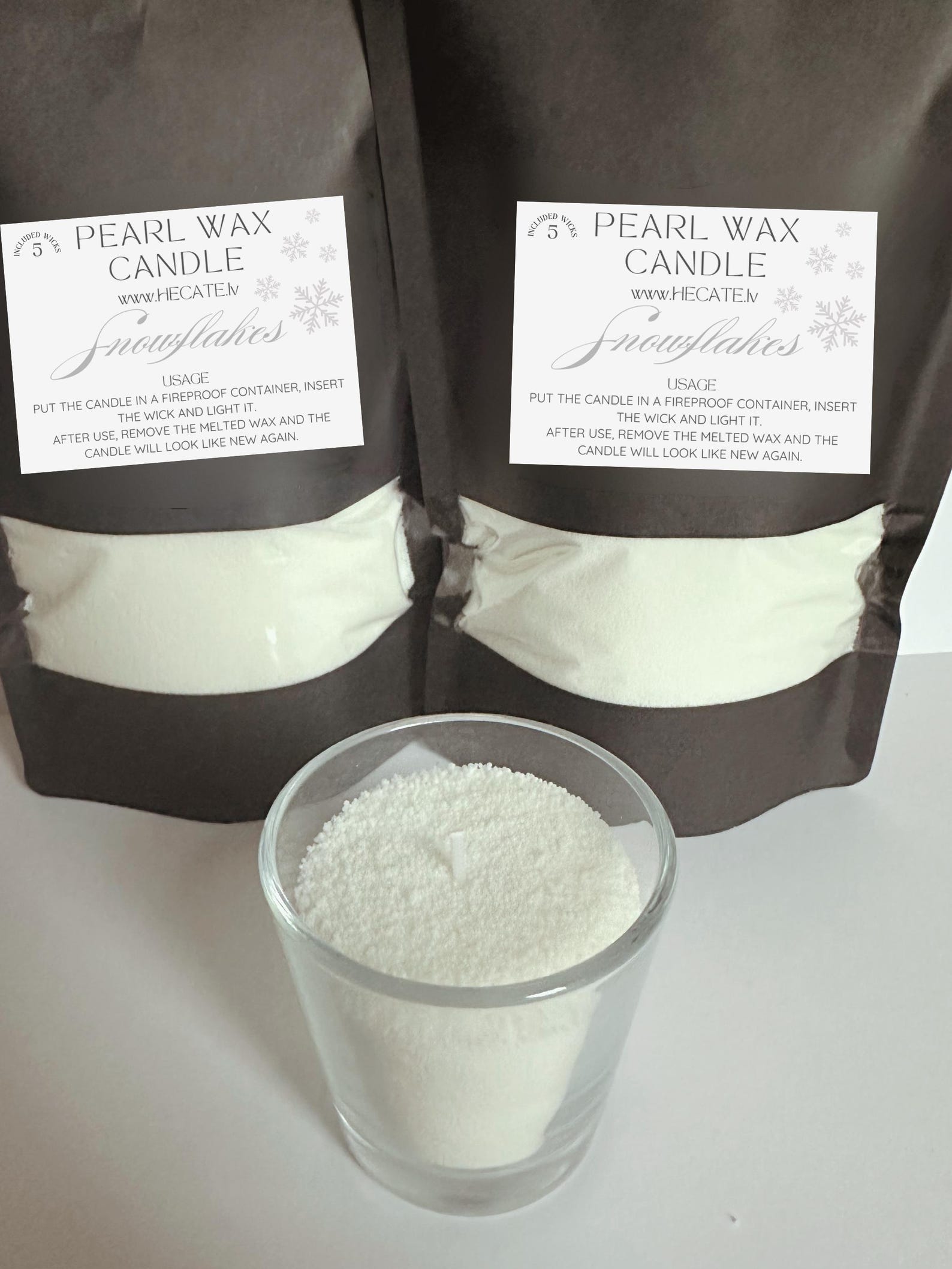 Pearl Wax Candle Snow. White Sand Loose Candle. - Etsy
