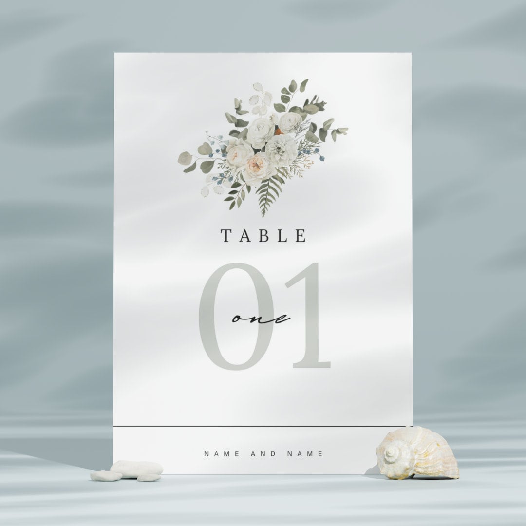Elegant Wedding Table Numbers: Printable & Customizable - Etsy