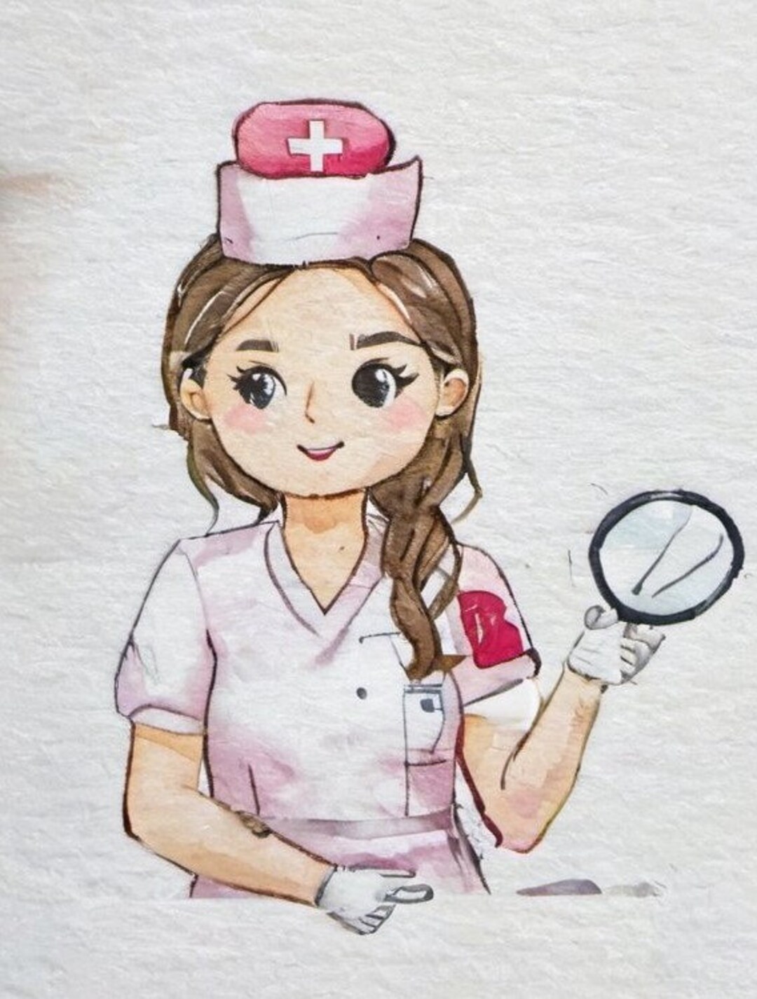 Nurse Watercolor Portrait - Etsy