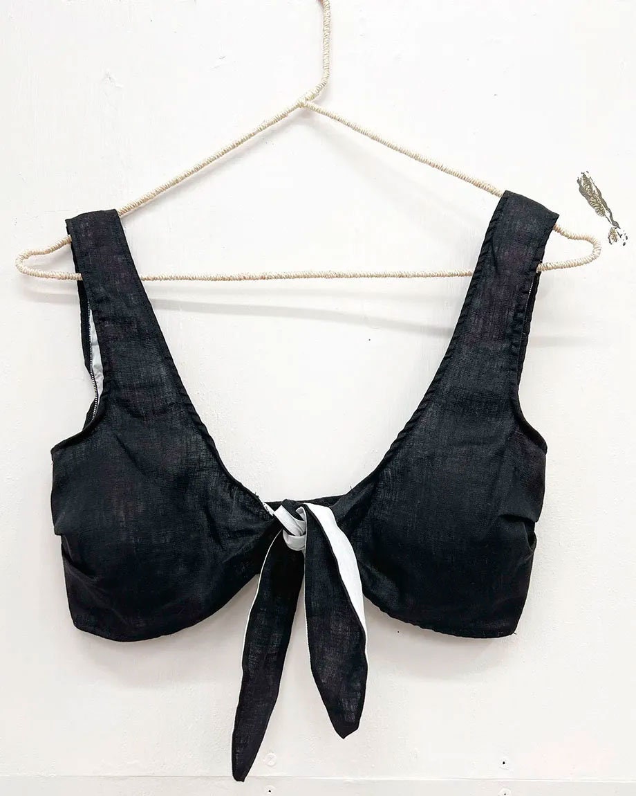 Linen Bikini, Summer Bikini for Women, White & Black Summer Swimwear ...