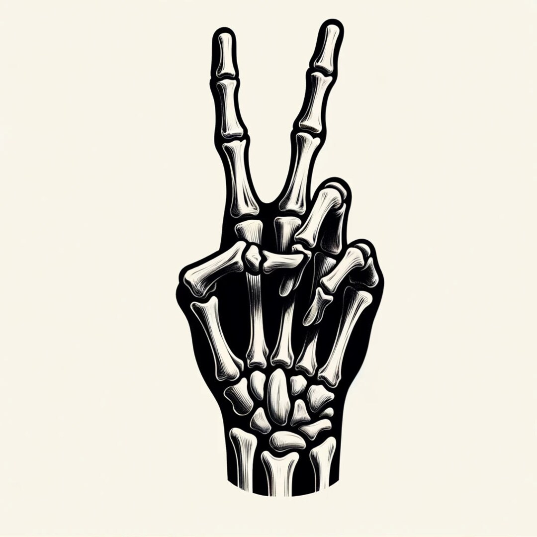 Skeleton Peace Sign for T-shirt Printing. Direct Download as .PNG - Etsy