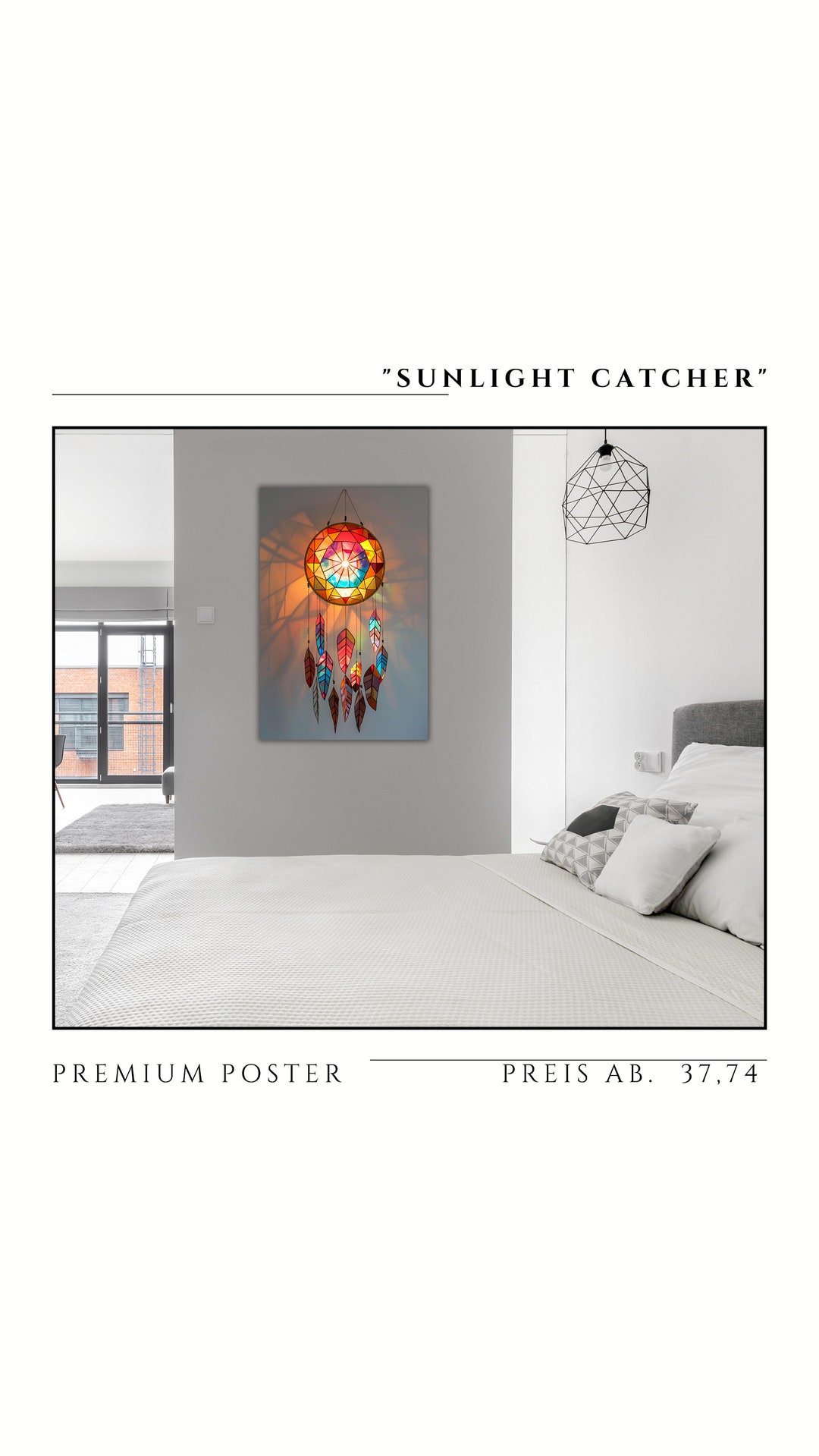 Premium Poster | Sunlight Catcher Inspiring Bedroom Wall Art & Harmony ...
