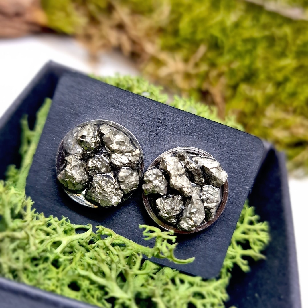 Genuine Pyrite Earrings, Raw Natural Pyrite, Protection Stone, Gift for ...