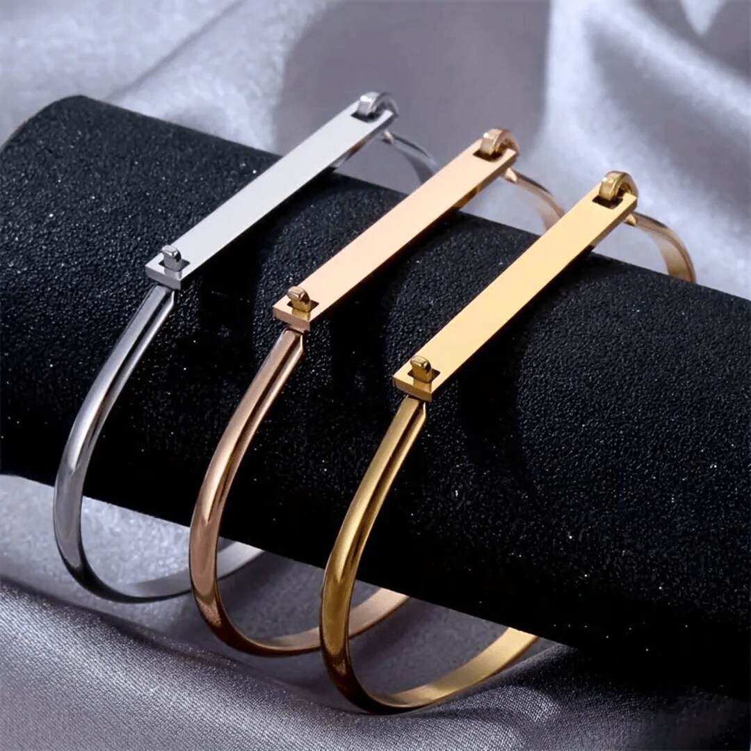 Personalized Engraved Name Bracelets - Etsy