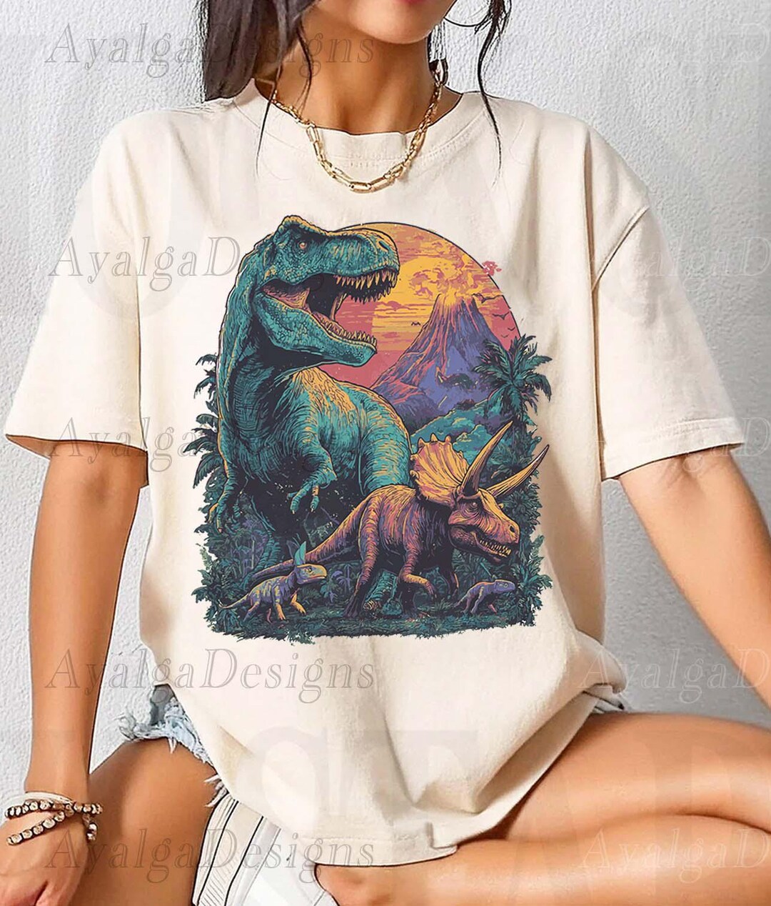 Vintage Jurassic Dinosaur 90s Graphic Comfort Colors, Retro T-rex ...