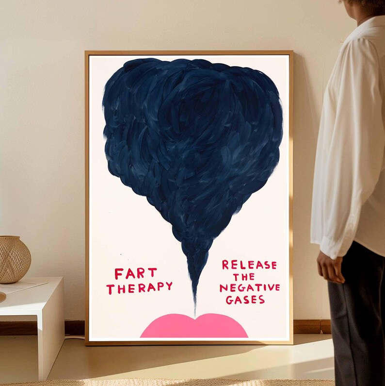 Fart Therapy Release the Negative Gases Print, David Shrigley Fart ...