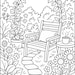 Cozy Garden Chair Coloring Page – Printable Flower Garden Scene for ...