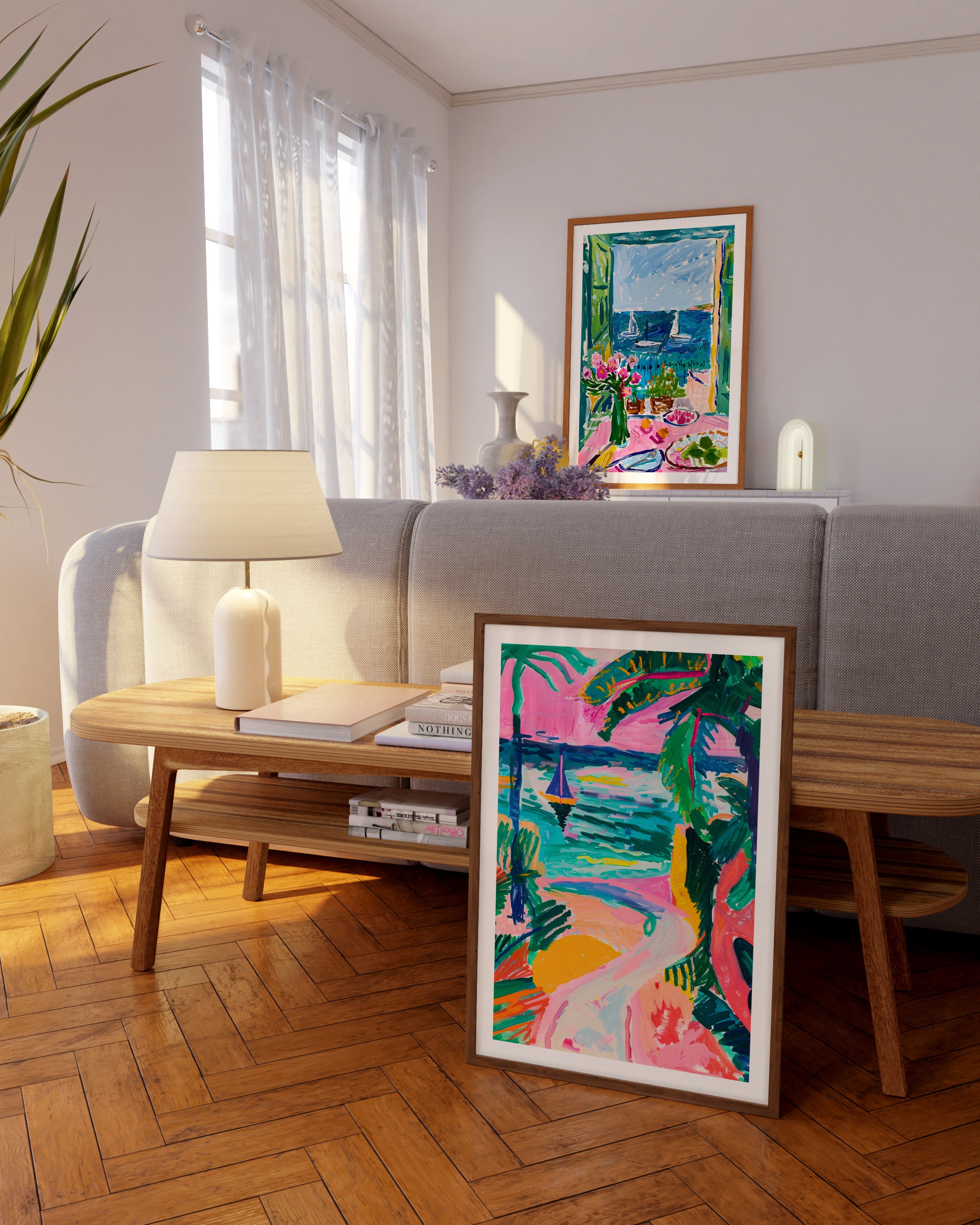Coastal Eclectic Summer Art, Maximalist Art, Trendy Decor, Colorful ...