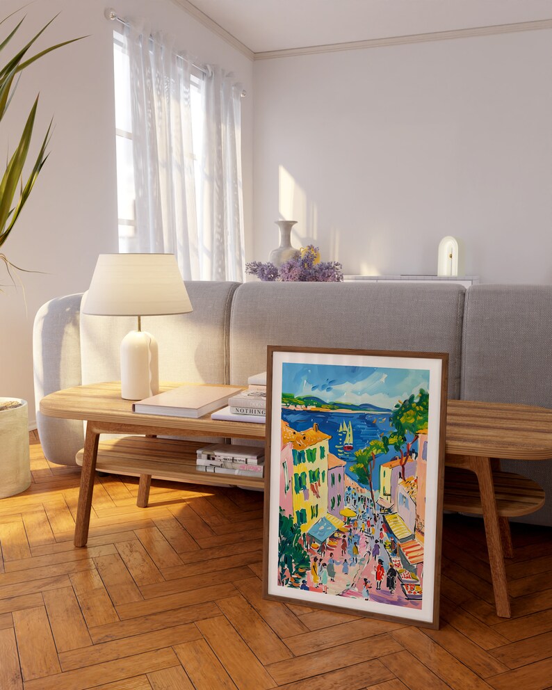 Matisse Coast Wall Art Prints, Maximalist Art, Trendy Colorful Decor, Amalfi Coastal Pink Print ...