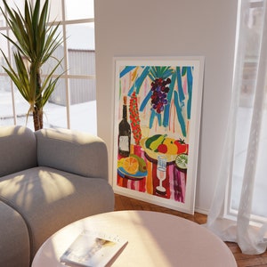 Matisse Room Decor, Dopamine Dinner Print, Retro Kitchen Wall Art ...