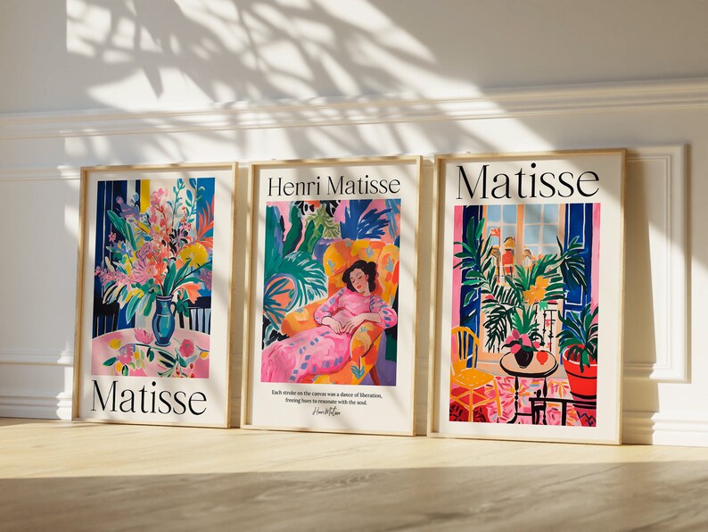 Set of 3 Prints Aesthetic Matisse Poster for Modern Gallery Exhibition ...