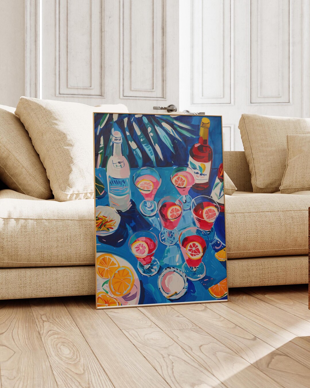 Kitsch Bar Cart Decor Cocktail Poster, Preppy Party Signature Drink ...